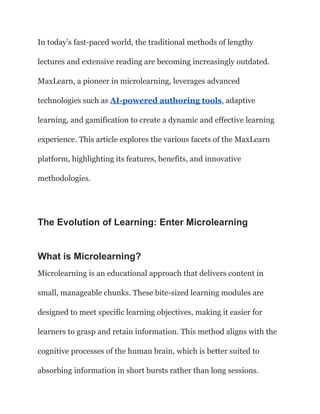MaxLearn_ Revolutionizing Education with Advanced Microlearning Platform and AI Technologies (1).pdf