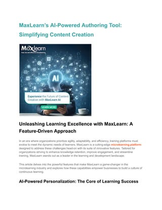 MaxLearn’s AI-Powered Authoring Tool_ Simplifying Content Creation.pdf