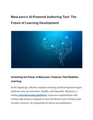 MaxLearn’s AI-Powered Authoring Tool_ The Future of Learning Development.pdf