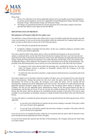 Max Life Forever Young Pension Plan | PDF