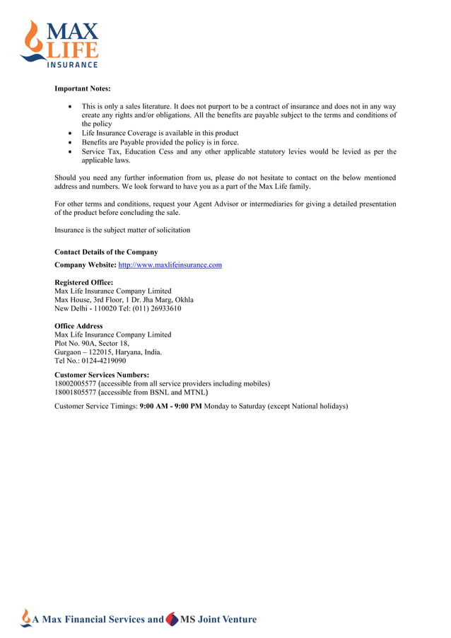 Max Life Forever Young Pension Plan | PDF