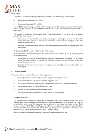 Max Life Forever Young Pension Plan | PDF