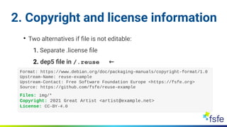 SFScon21 - Max Mehl - REUSE - Gold standard for Free Software licensing | PPT
