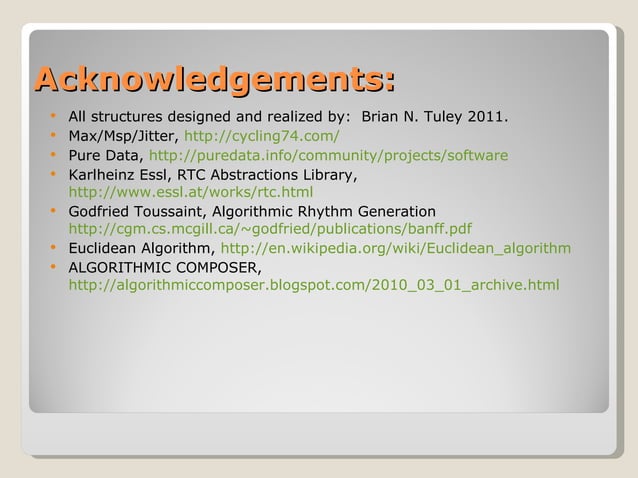 Algorithmic Music Design Using Max/Msp | PPT
