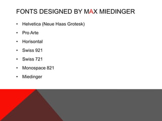 Max miedinger presentation | PPTX
