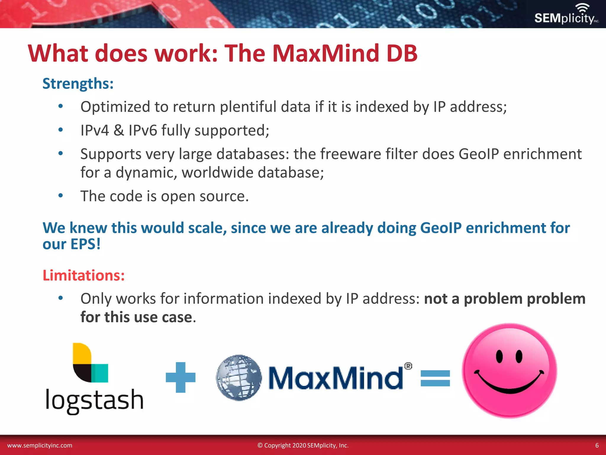 Logstash and Maxmind: not just for GEOIP anymore | PDF