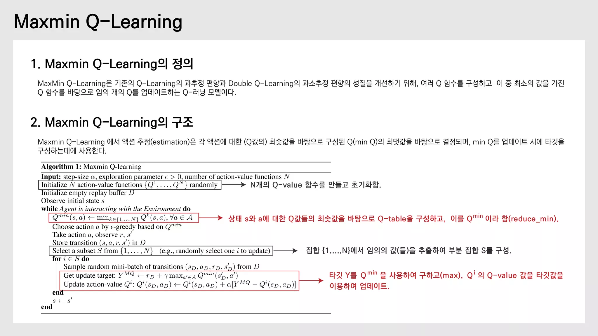 Maxmin Qlearning Controlling The Estimation Bias Of Qlearning Ppt