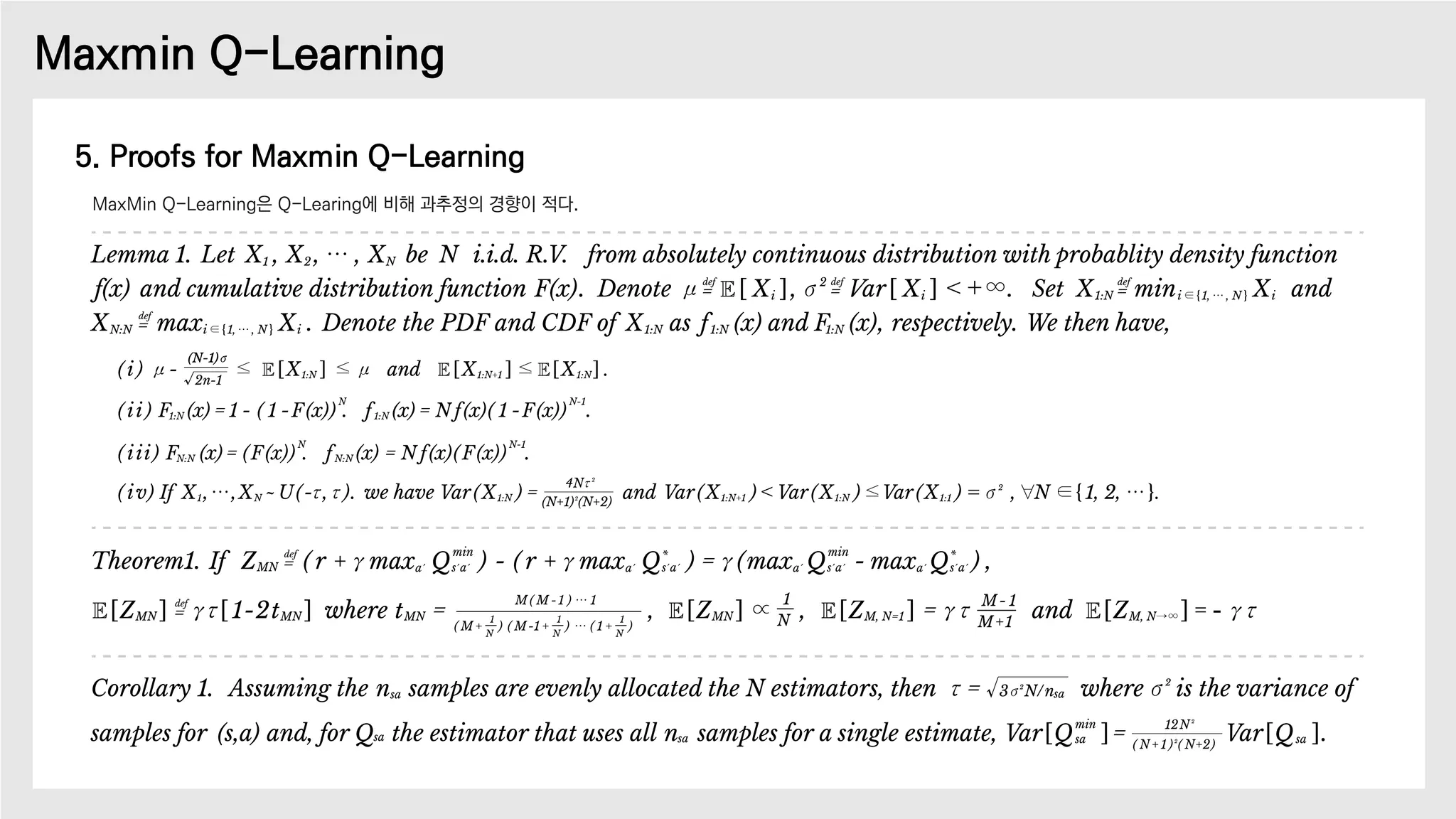 Maxmin Qlearning Controlling The Estimation Bias Of Qlearning Ppt 6808