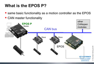 Maxon operation & application of maxon’s new epos controller | PPT