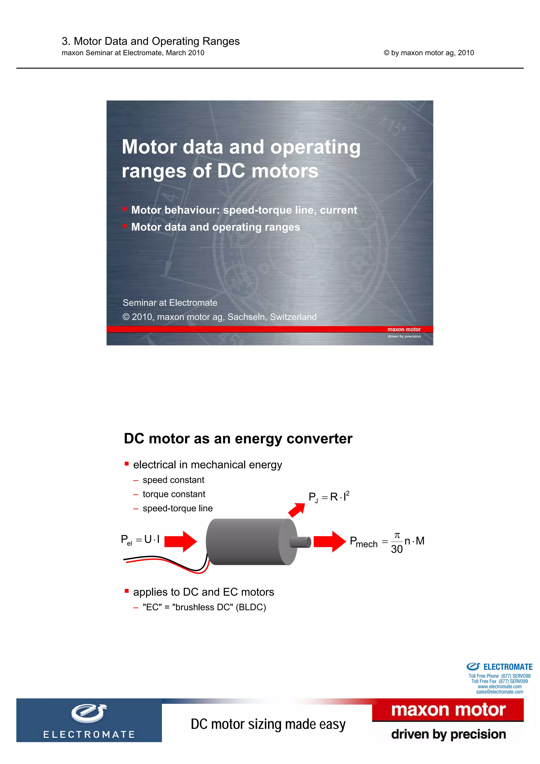 Maxon dc motor sizing made easy presentation english version march 2010 ...