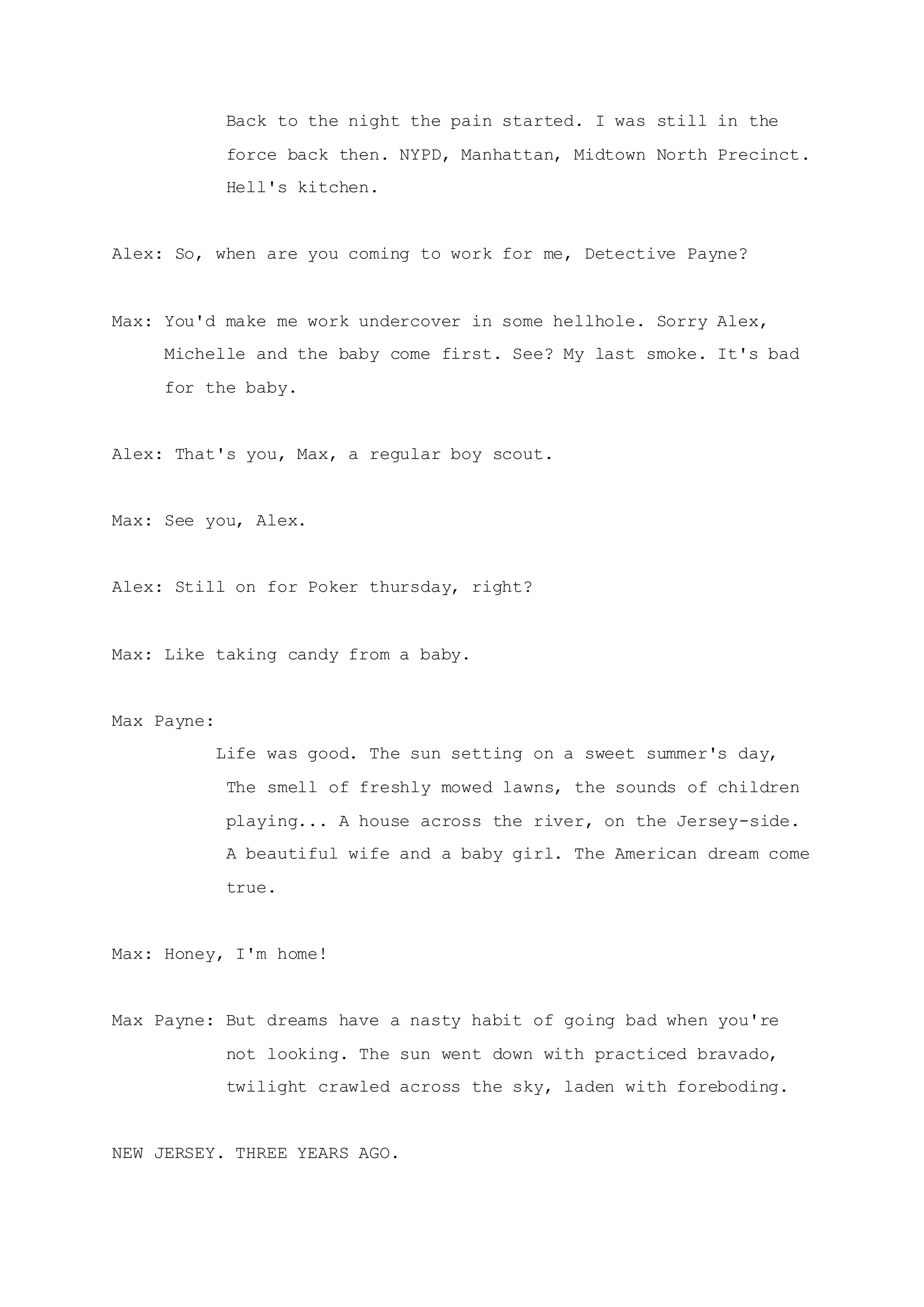 Max payne game script | DOCX