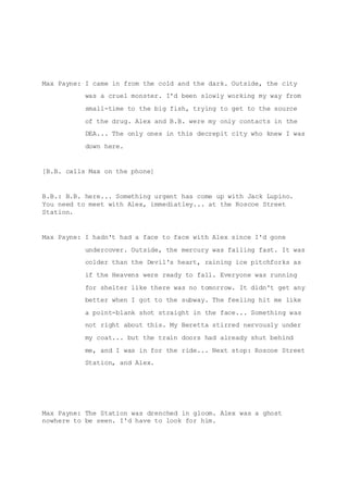 Max payne game script | DOCX