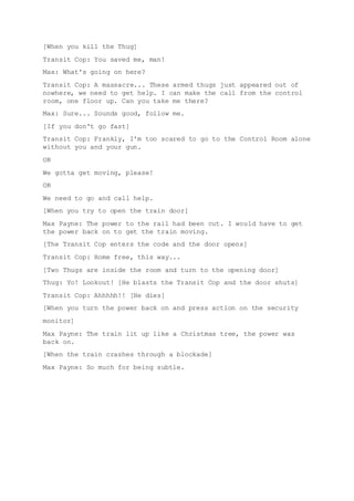 Max payne game script | DOCX