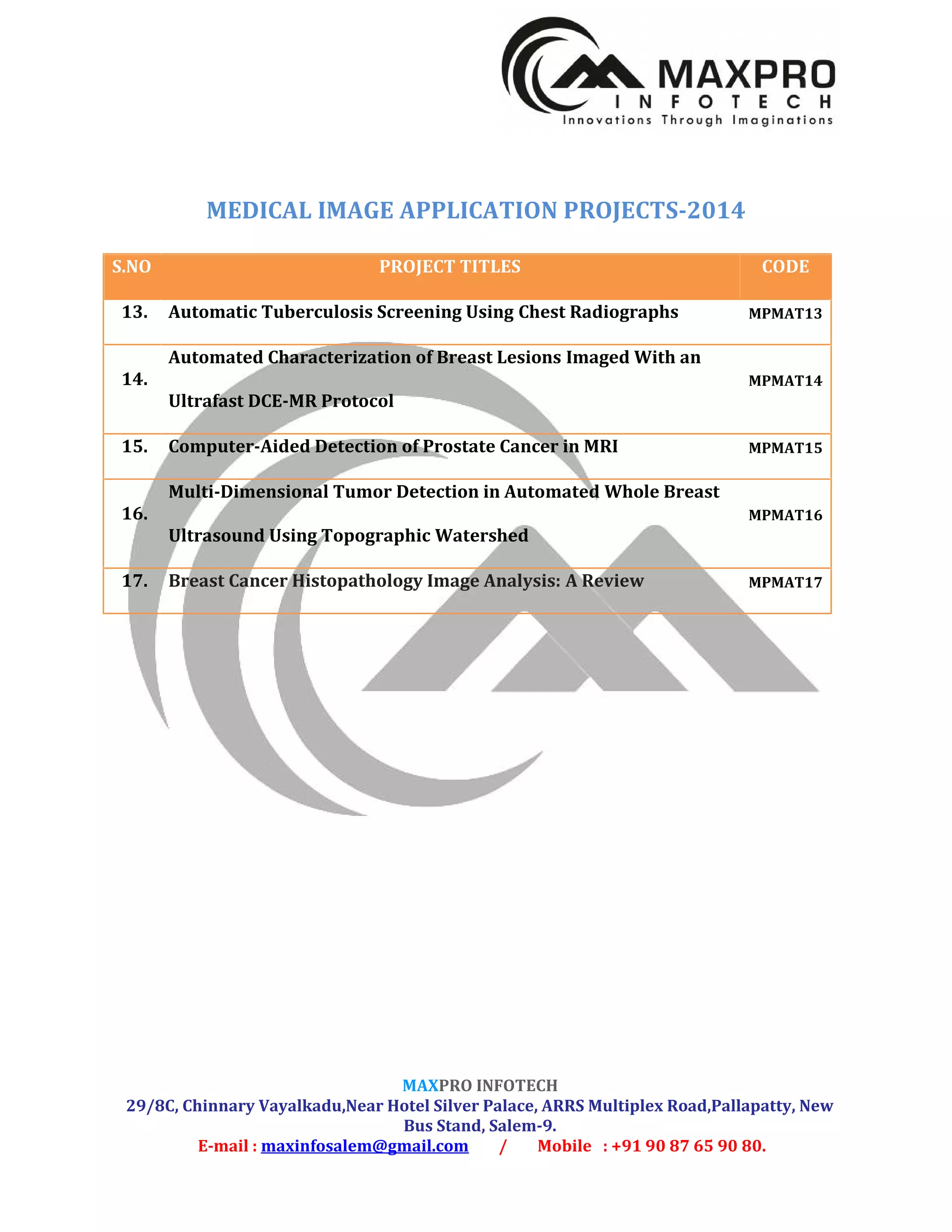 Maxpro infotech matlab project titles 2014 | PDF | Free Download