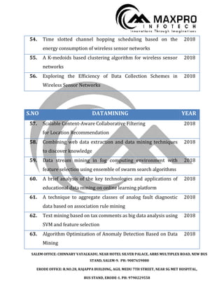 Maxpro infotech software project title list 2018 2019 | PDF