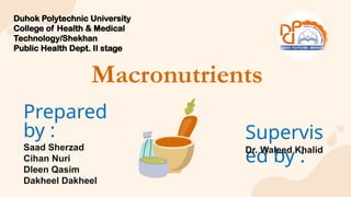 Macronutrients Public Health .pptx | Free Download