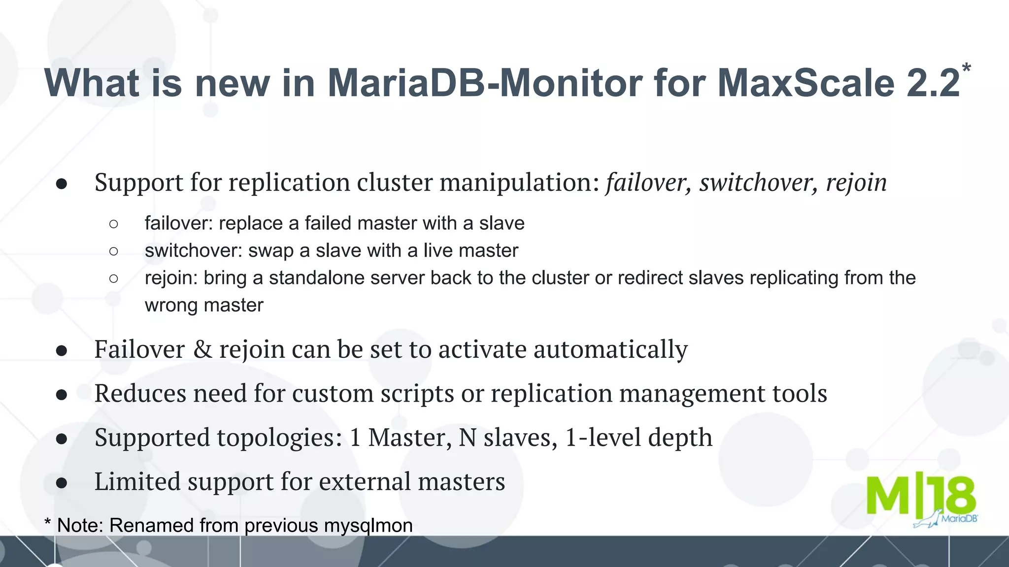 Maxscale switchover, failover, and auto rejoin | PDF
