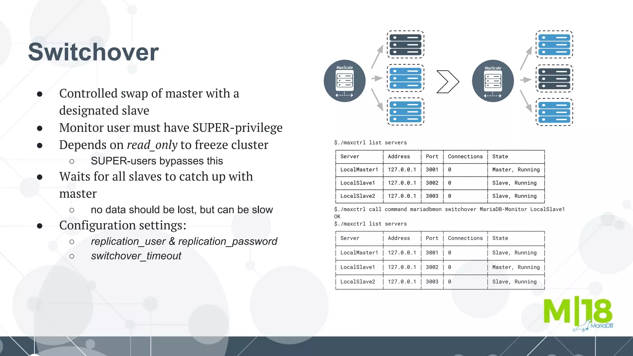 Maxscale switchover, failover, and auto rejoin | PDF