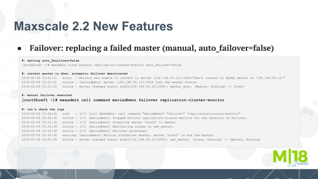 Maxscale switchover, failover, and auto rejoin | PDF