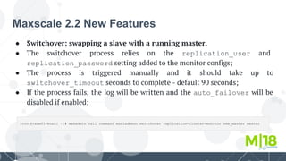 Maxscale switchover, failover, and auto rejoin | PDF