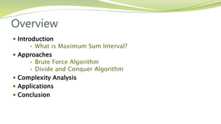 Maximum Sum Interval | PPT
