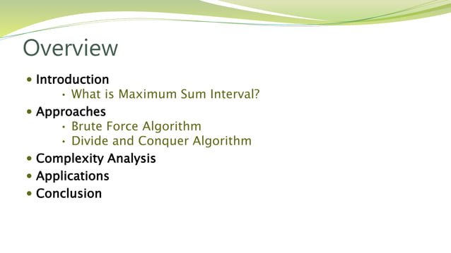 Maximum Sum Interval | PPT Maximum Sum Interval | PPT