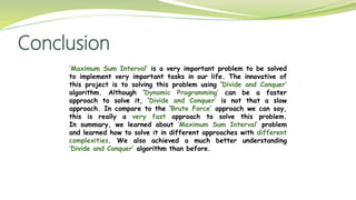 Maximum Sum Interval | PPT
