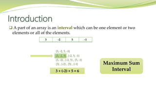 Maximum Sum Interval | PPT