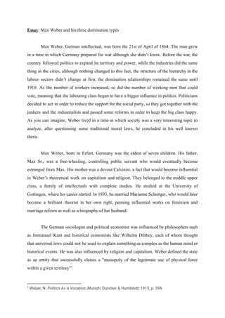 Max weber | PDF
