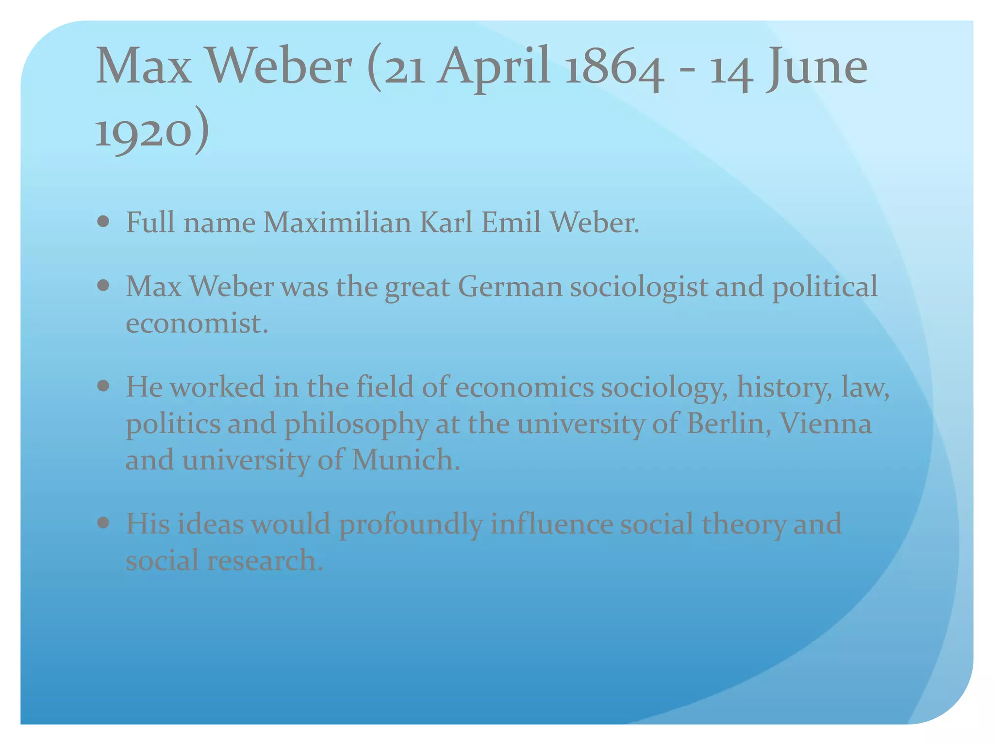 Max weber | PPTX