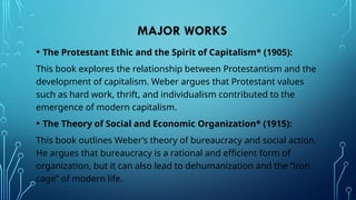 MAX Weber major contribution in Sociology | PPTX