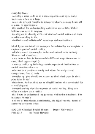 MAX WEBER Key Concepts I Sociology is a science which at.docx