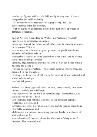 MAX WEBER Key Concepts I Sociology is a science which at.docx