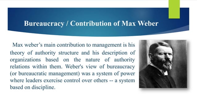 Max weber’s contributions to management thought | PPTX | Business | Business and Finance