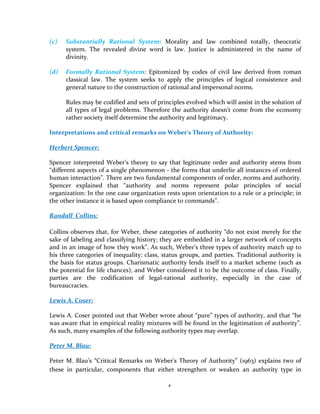 Weber's Theory of Authority | PDF