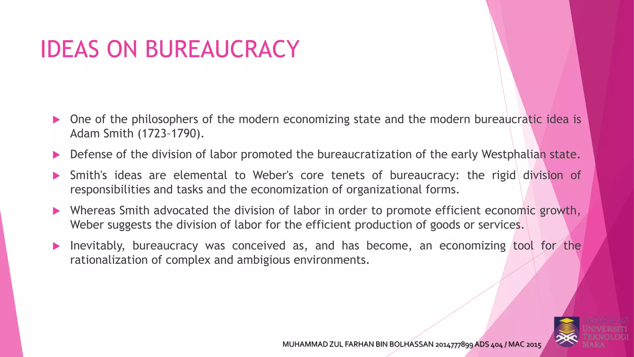 Max weber’s theory of bureaucracy and its criticism | PPTX