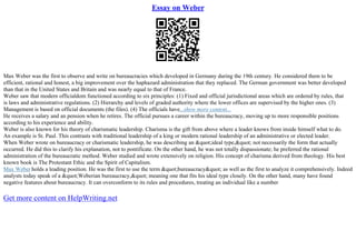 Max Weber Theory | PDF