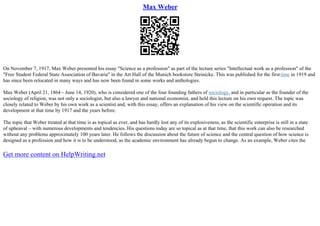 Max Weber Theory | PDF