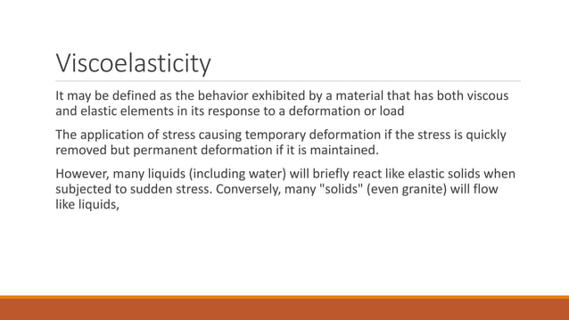 Maxwell and kelvin voight models of viscoelasticity presentation | PPTX | Physics | Science