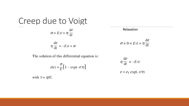 Maxwell and kelvin voight models of viscoelasticity presentation | PPT