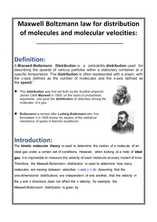 Max well boltzmann constant | DOCX | Chemistry | Science