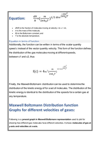 Max well boltzmann constant | DOCX | Chemistry | Science