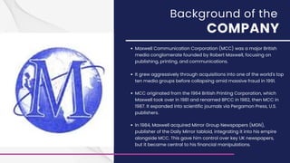 Maxwell Communications Corporation and Mirror Group Newspapers Scandal ...
