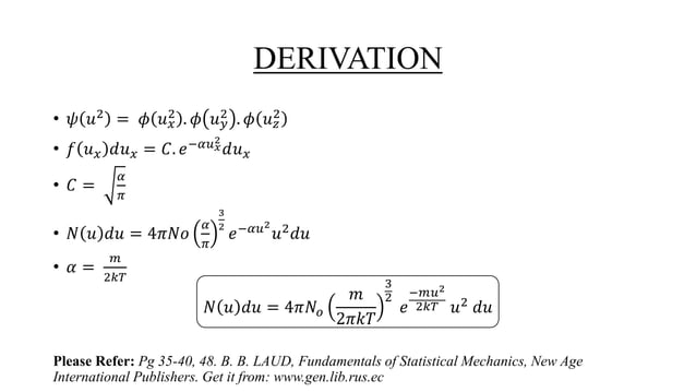 Maxwell Boltzmann Velocity Distribution | PPTX | Physics | Science