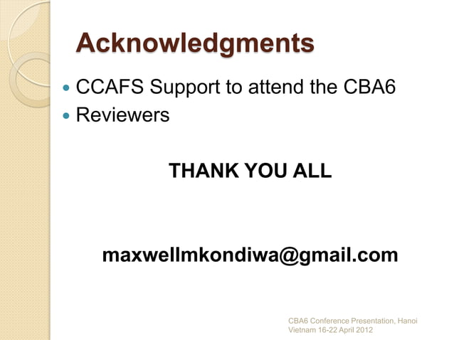 Maxwell mkondiwa cba6 presentation | PDF | Agriculture | Industries