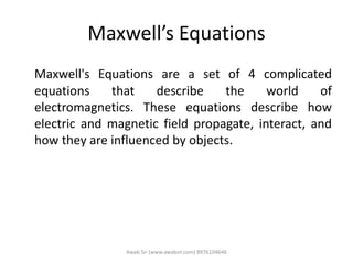 Maxwells equation WTP | PDF