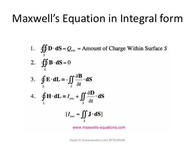 Maxwells equation WTP