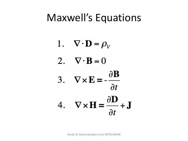 Maxwells equation WTP