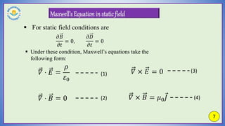 Maxwell's four equations in em theory | PPTX