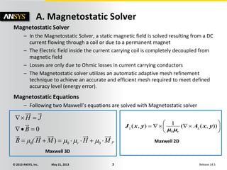 Maxwell v16 l03_static_magnetic_solvers | PPT